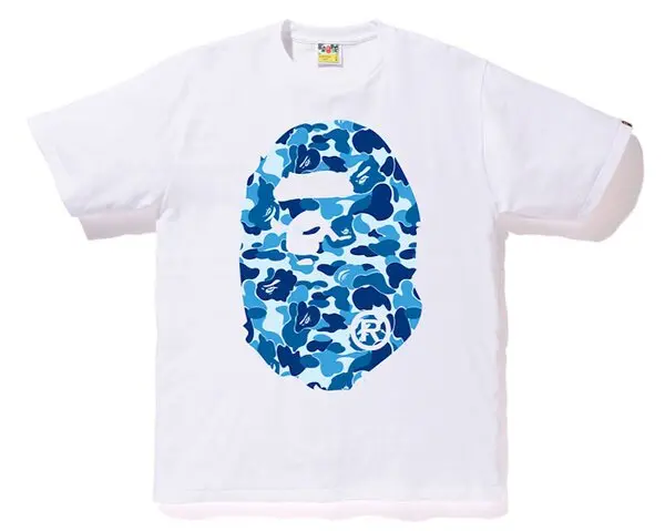 A BATHING APE Abc Big Ape Head Tee Shirt - White/blue