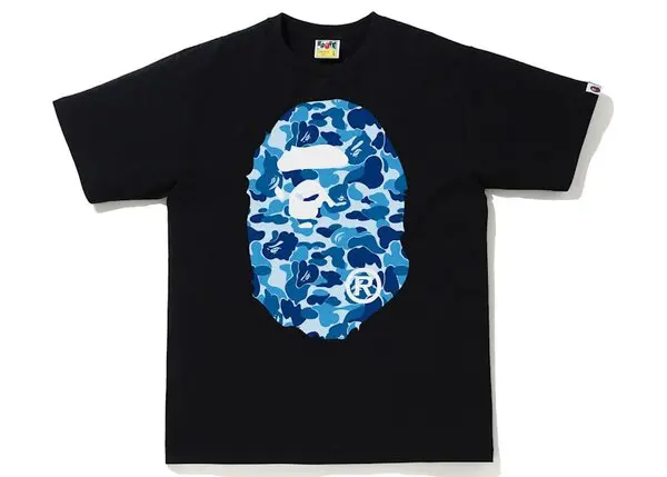 A BATHING APE Abc Camo Big Ape Tee Shirt - Black/blue