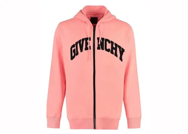 Givenchy Logo Zip Up Hoodie - Pink/black