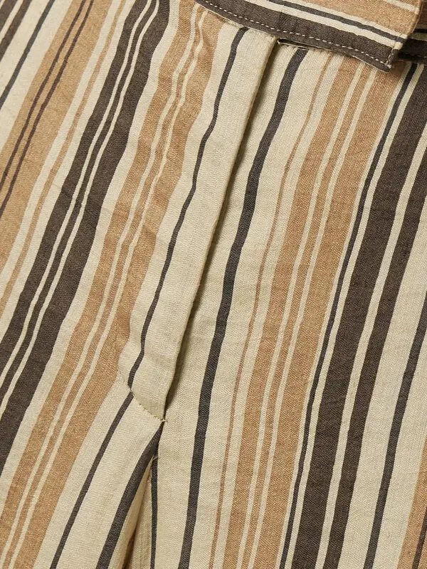 Lisa Marie Fernandez Striped Linen-blend Wide-leg Pants