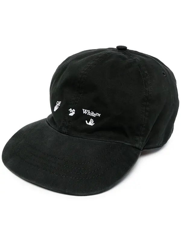 Off-White Embroidered Baseball Cap - Black/white