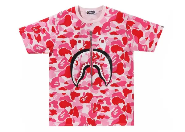 A BATHING APE Abc Camo Shark Tee Shirt - Pink
