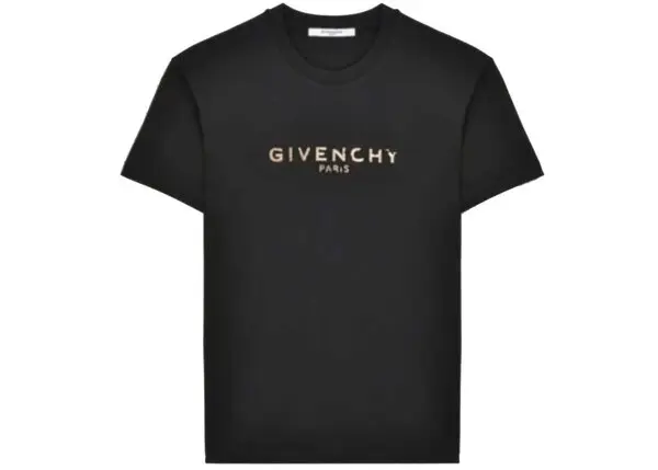 Givenchy Vintage Effect Metallic Logo T-shirt