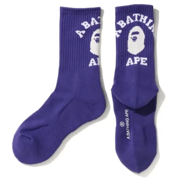 A BATHING APE College Crew Socks - Purple