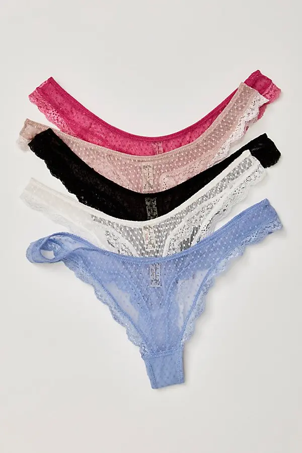 Free People Midweek Thong 5-pack Bundle - Multi Combo