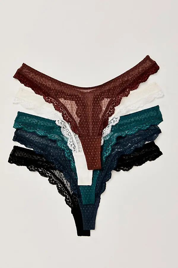 Free People Midweek Thong 5-pack Bundle - Multicolor