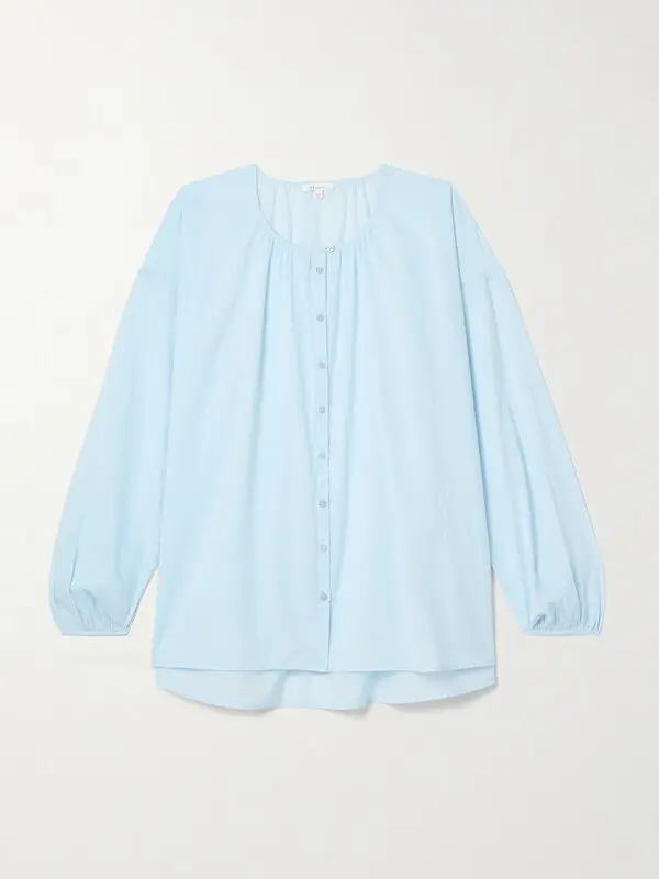 Skin Blair Organic Cotton-voile Shirt - Blue