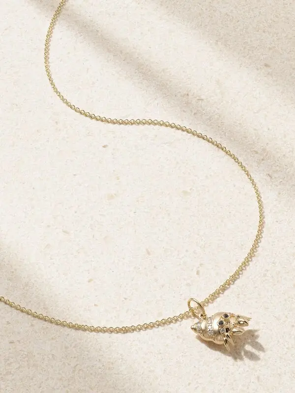 SYDNEY EVAN Hermit Crab Diamond Pendant Necklace - Gold