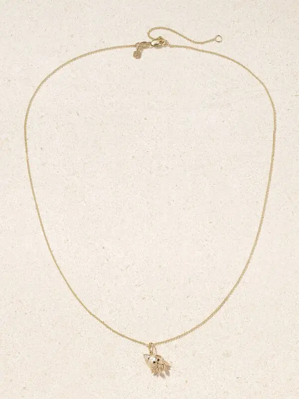 SYDNEY EVAN Hermit Crab Diamond Pendant Necklace