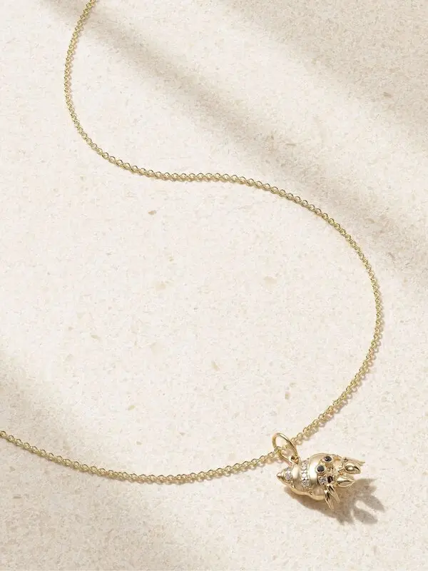 SYDNEY EVAN Hermit Crab Diamond Pendant Necklace