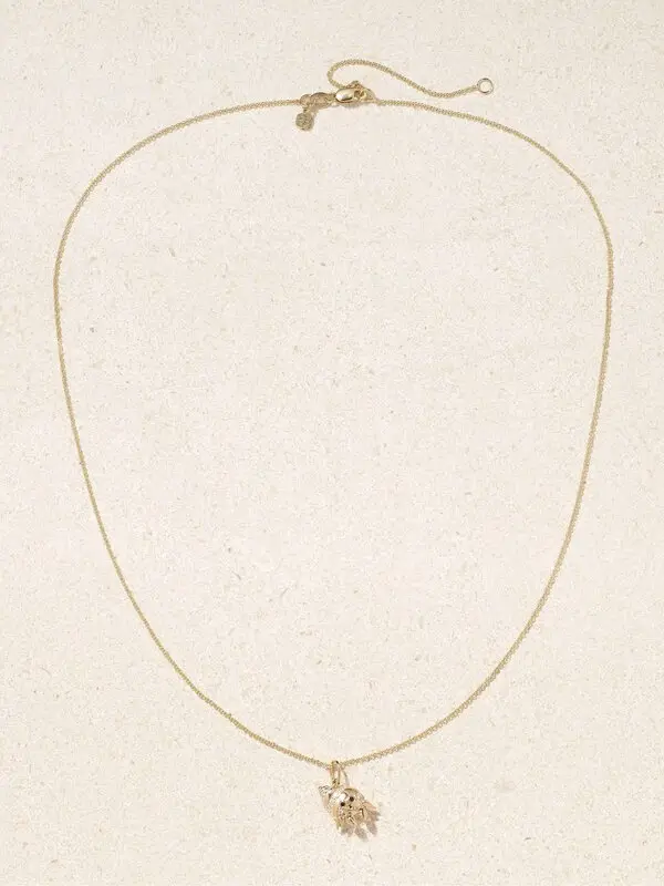 SYDNEY EVAN Hermit Crab Diamond Pendant Necklace