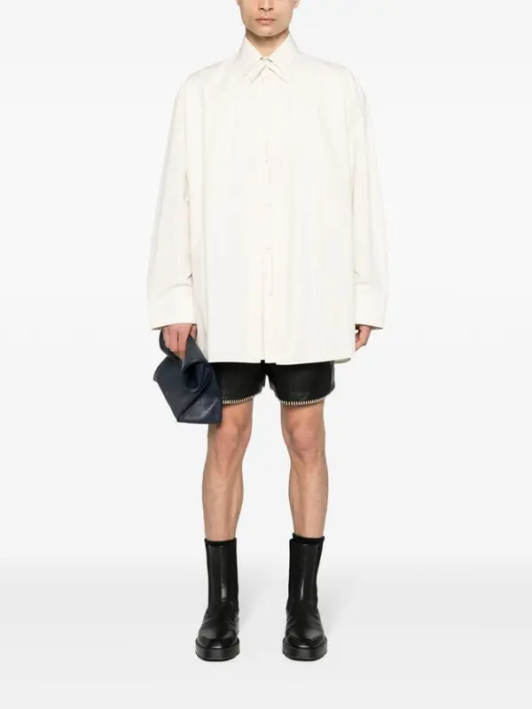JIL SANDER Neutral Double-collar Cotton Shirt