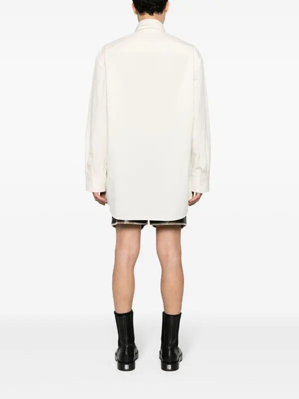 JIL SANDER Neutral Double-collar Cotton Shirt
