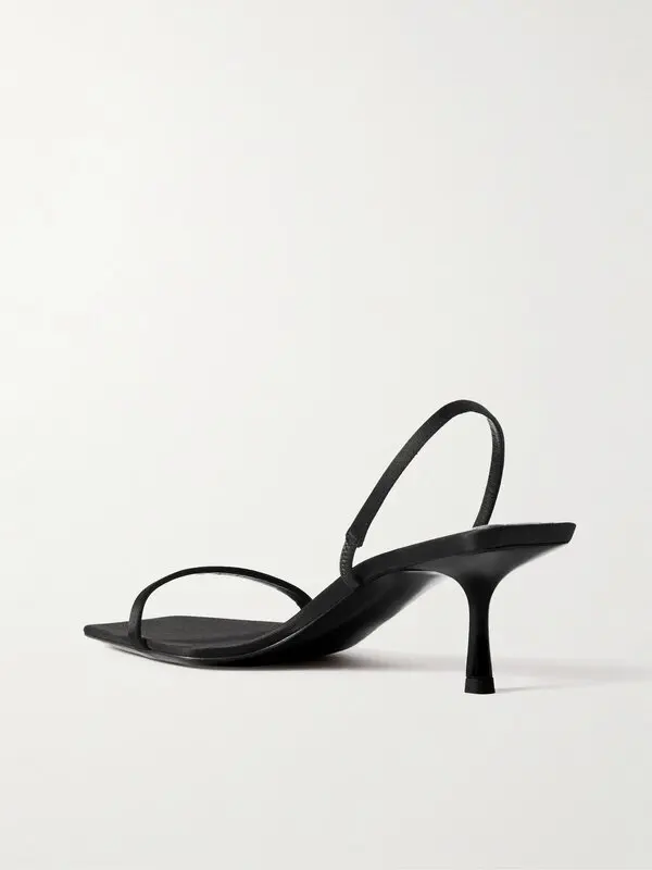 Saint Laurent Jaspe Satin Slingback Sandals
