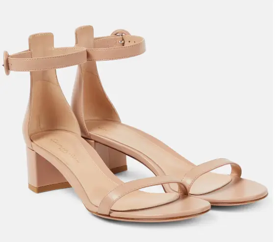 GIANVITO ROSSI Gaeta 45 Leather Sandals - Peach