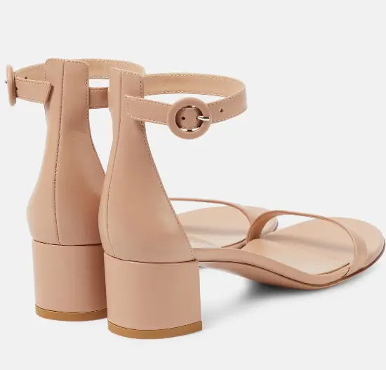 GIANVITO ROSSI Gaeta 45 Leather Sandals - Peach