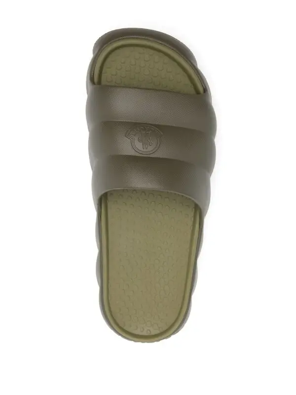 Moncler Lilo Embossed-logo Slides - Green
