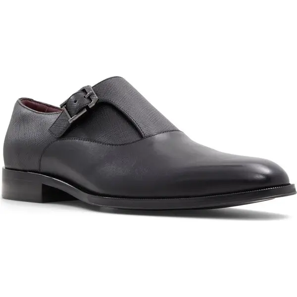 Aldo Buckled Monk Strap Leather Shoe