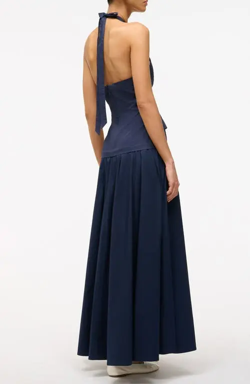 slim fit dress slacks Dolcini Halter Maxi Dress Navy