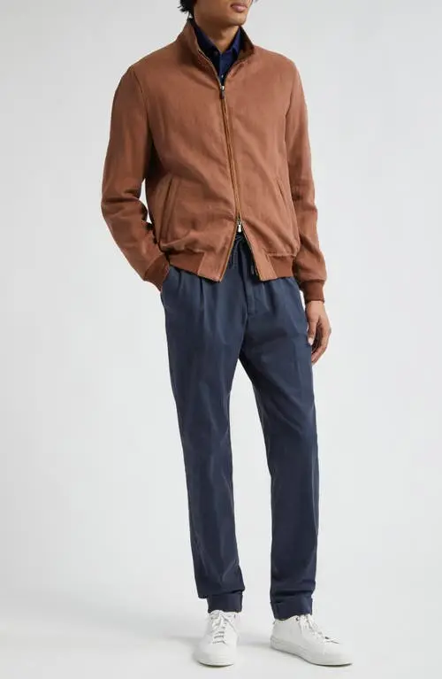 Thom Sweeney Linen Bomber Jacket