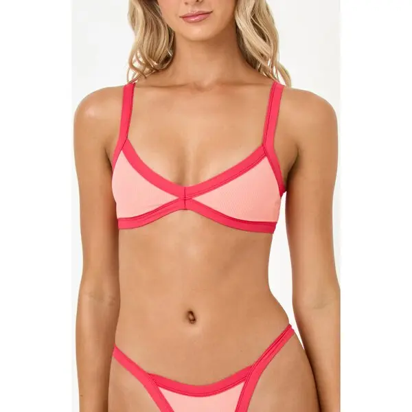 L*Space Taylor Rib Bikini Top - Freshsqueeze/pout