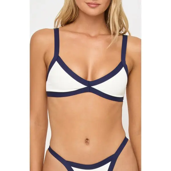 L*Space Taylor Rib Bikini Top - Midnight/ Cream