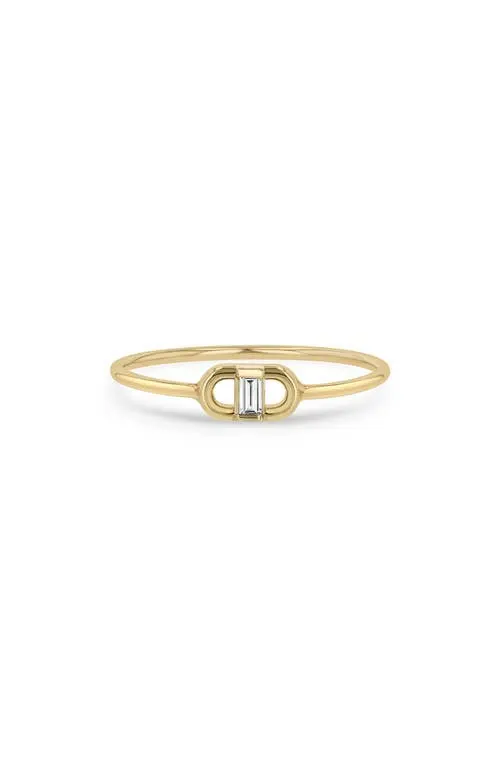 Zoe Chicco Diamond Oval Link Ring - Yellow Gold