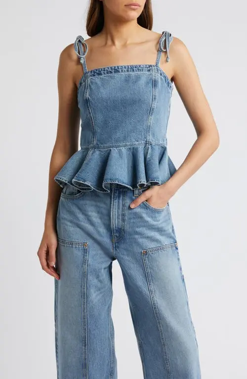 RE/DONE Peplum Denim Camisole