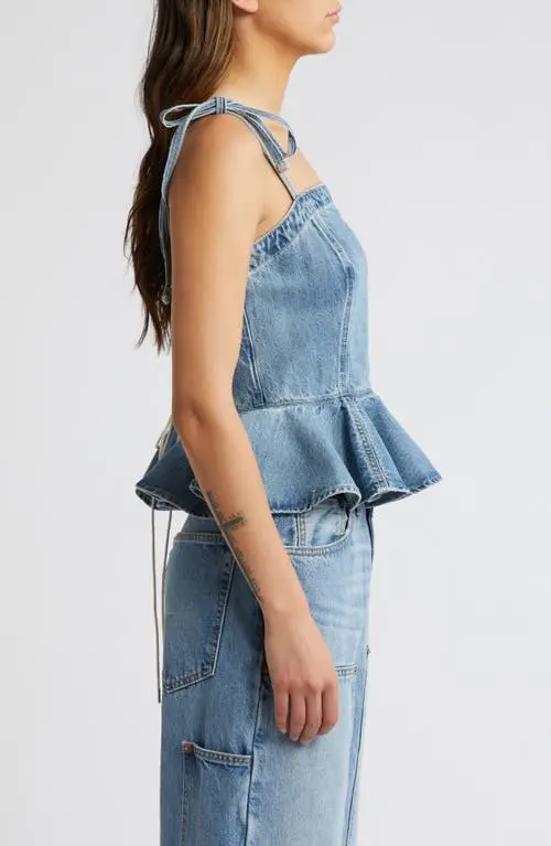 RE/DONE Peplum Denim Camisole