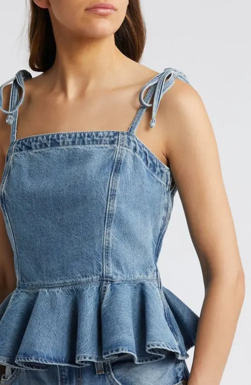 RE/DONE Peplum Denim Camisole