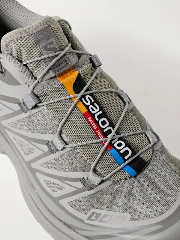 SALOMON Xt-6 Rubber-trimmed Mesh Sneakers - Gray