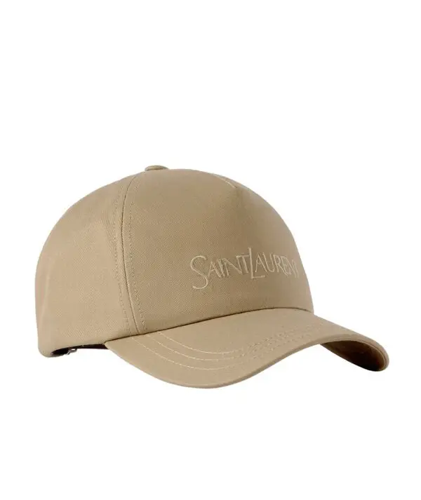 Saint Laurent Embroidered Cotton And Linen-blend Gabardine Baseball Cap - Neutrals