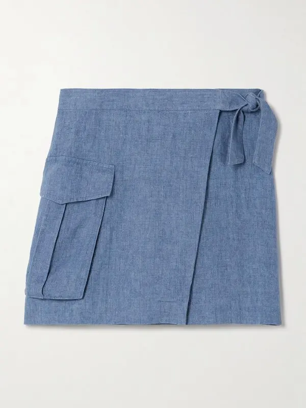 Polo Ralph Lauren Linen Mini Wrap Skirt
