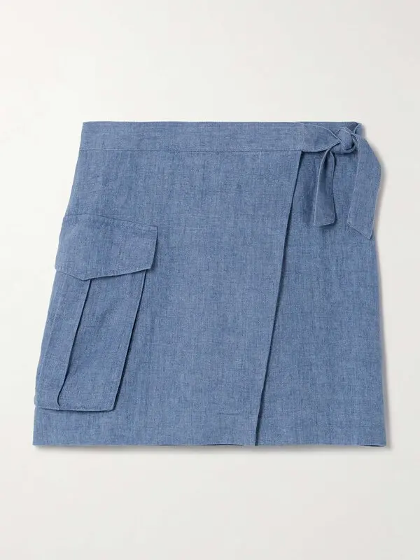 Polo Ralph Lauren Linen Mini Wrap Skirt