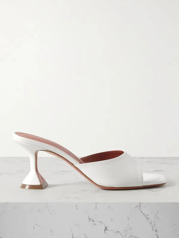 Amina Muaddi Lupita Textured-leather Mules