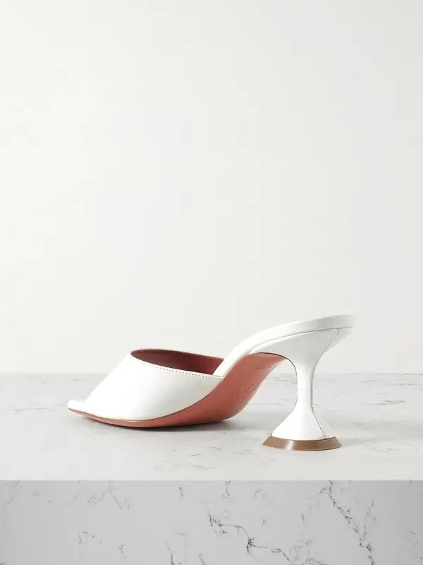 Amina Muaddi Lupita Textured-leather Mules