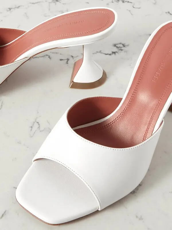 Amina Muaddi Lupita Textured-leather Mules