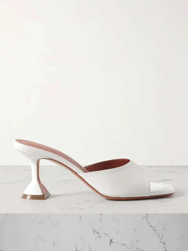 Amina Muaddi Lupita Textured-leather Mules