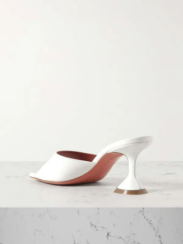 Amina Muaddi Lupita Textured-leather Mules