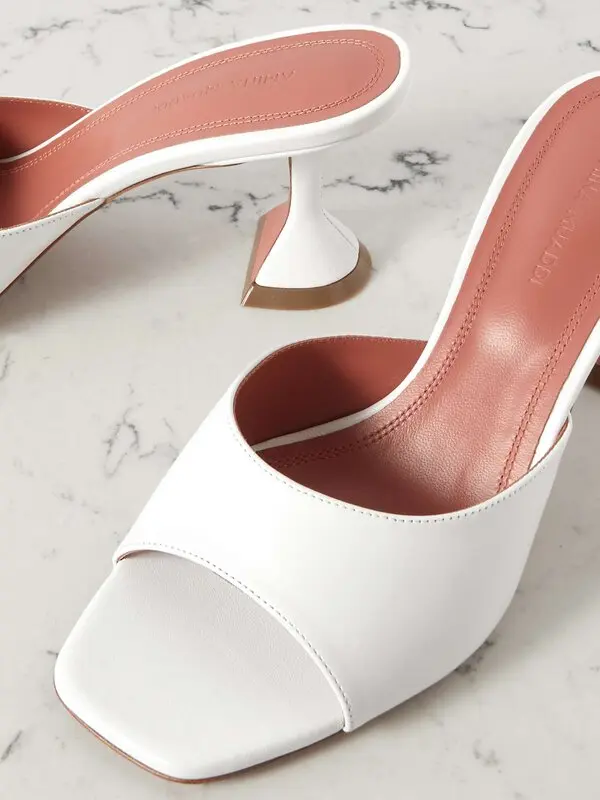 Amina Muaddi Lupita Textured-leather Mules
