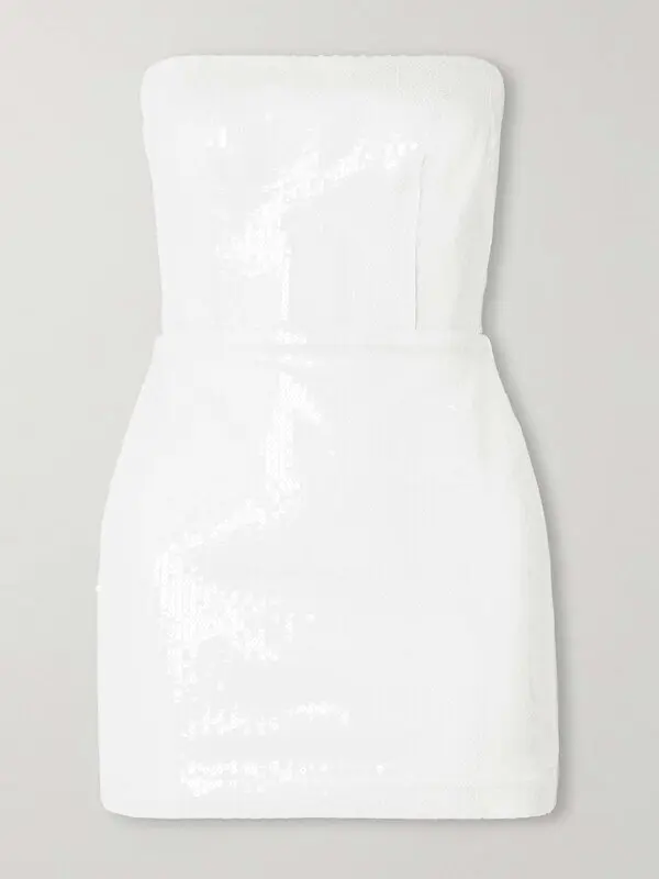 Alex Perry Strapless Sequined Mini Dress