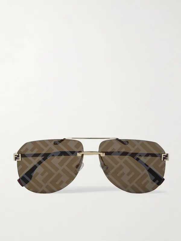 Fendi Sky Aviator-style Sunglasses - Gold