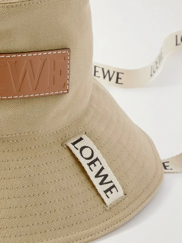 Loewe Paula's Ibiza Appliquéd Cotton-canvas Bucket Hat - Neutrals