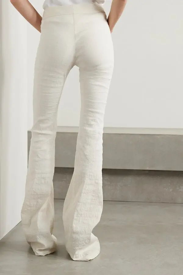 Brandon Maxwell The Fae Crinkled Flared Trousers - Gray