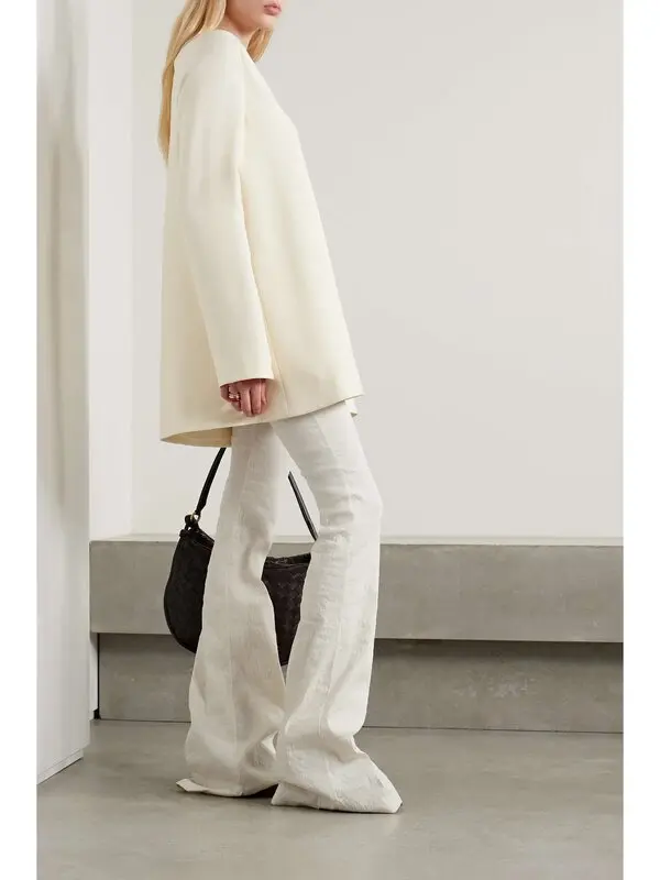 Brandon Maxwell The Fae Crinkled Flared Trousers - Gray
