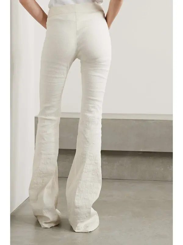 Brandon Maxwell The Fae Crinkled Flared Trousers - Gray