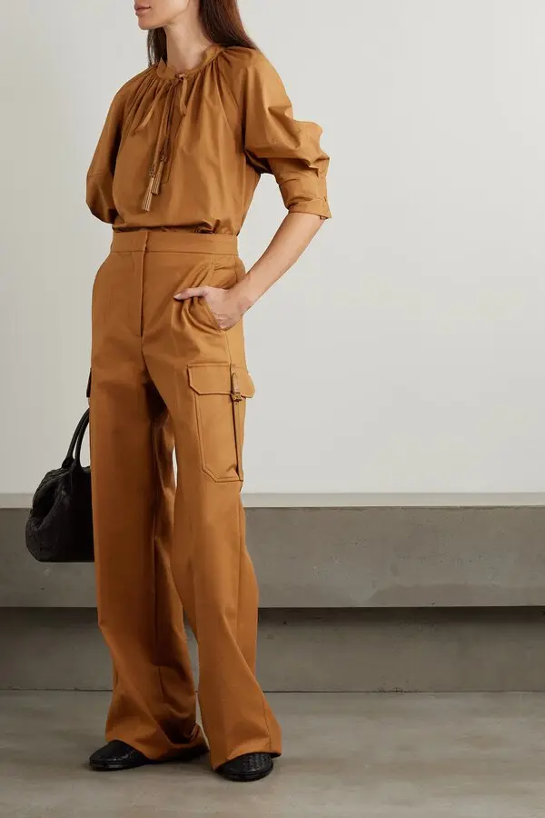 Max Mara Edda Cotton-blend Poplin Cargo Pants