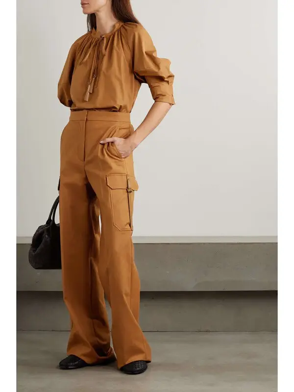 Max Mara Edda Cotton-blend Poplin Cargo Pants