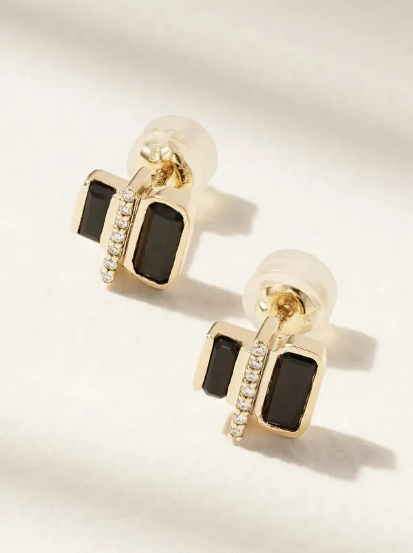 MELISSA JOY MANNING Cityscape 14-karat Recycled Spinel And Diamond Earrings - Gold