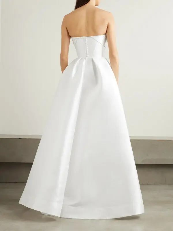 Alex Perry Isobel Strapless Draped Satin-faille Gown